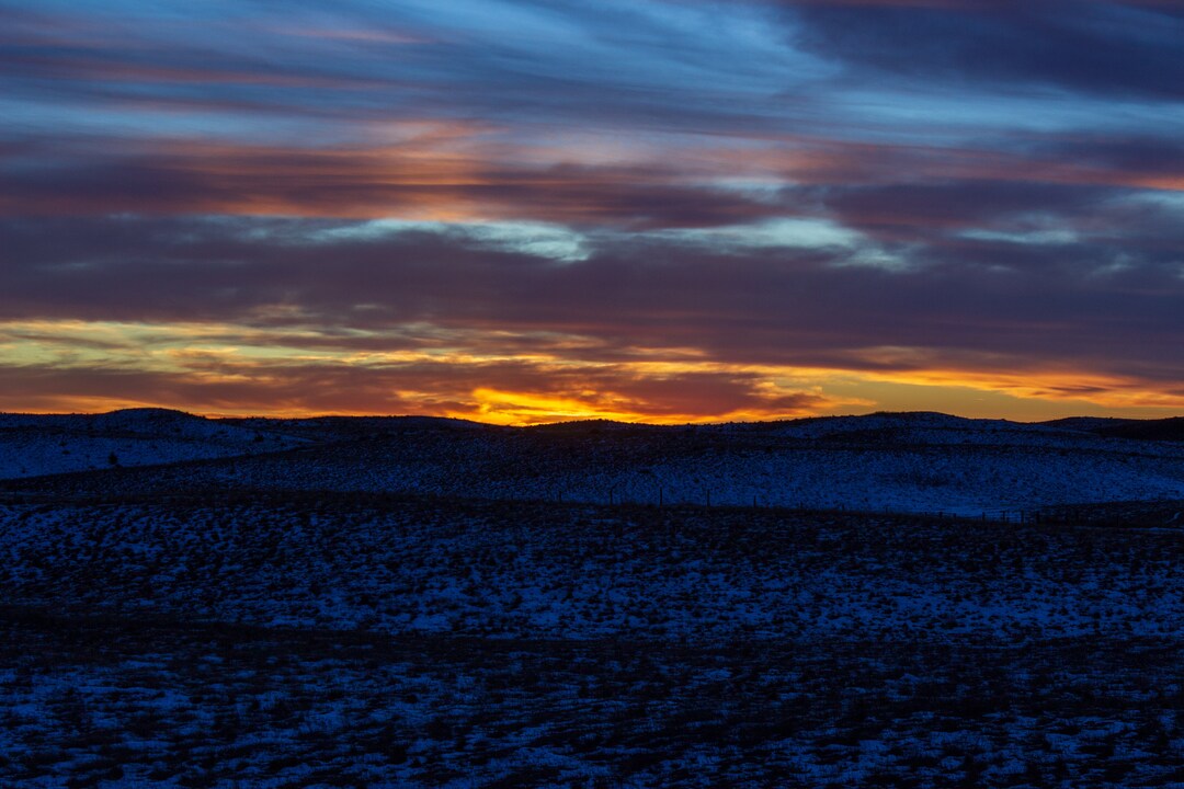 Nebraska Sandhills Sunset Print: Snowy Winter Landscape (digital ...