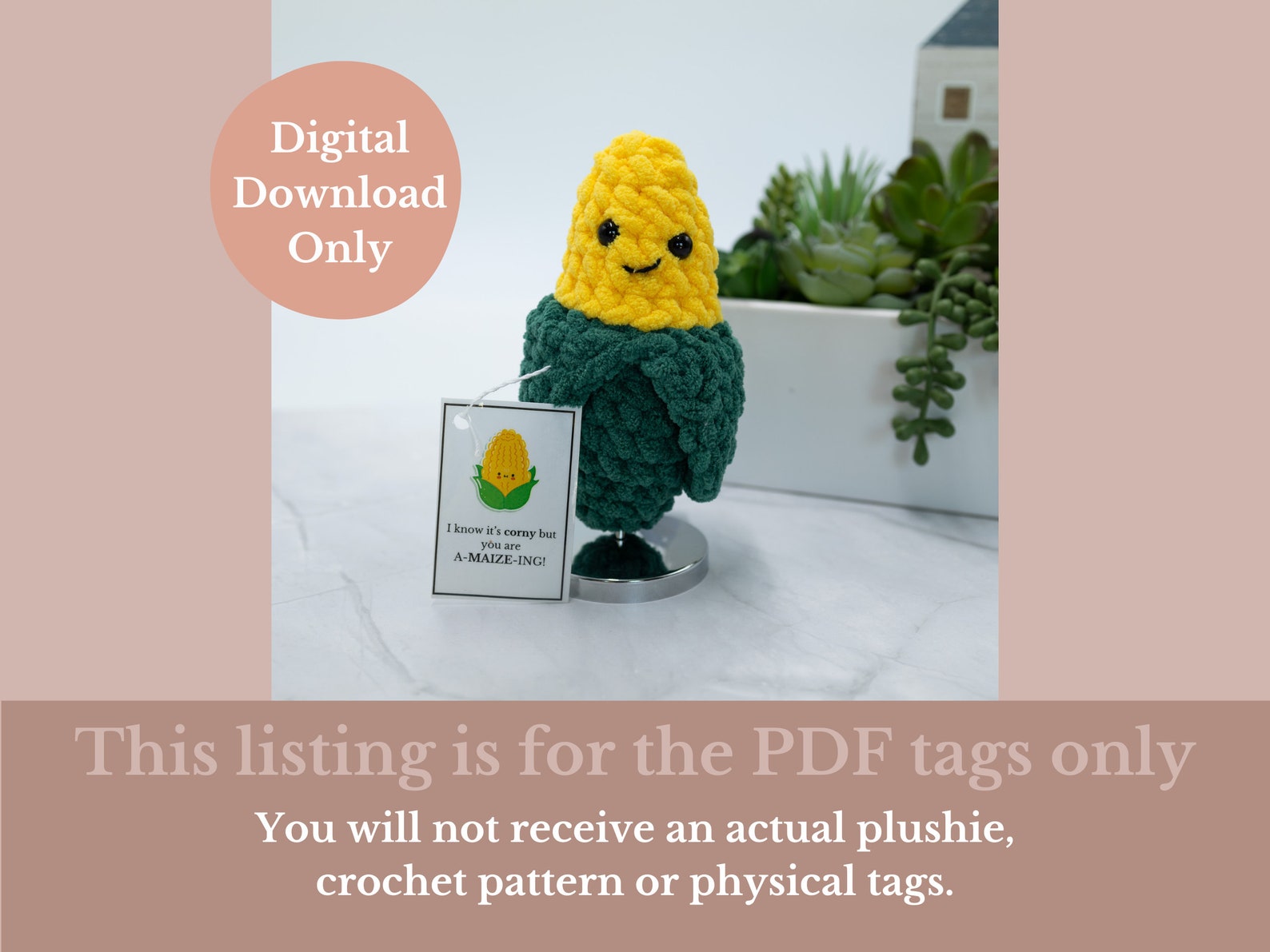 PRINTABLE Corn Plush Tag | Display Tag for Crochet Corn | Corn Tag ...