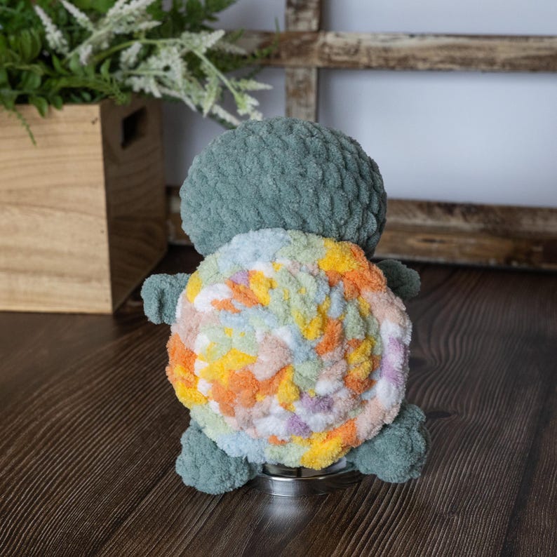 Crochet Turtle Plushie: Handmade Polyester Toy, USA Made - Etsy