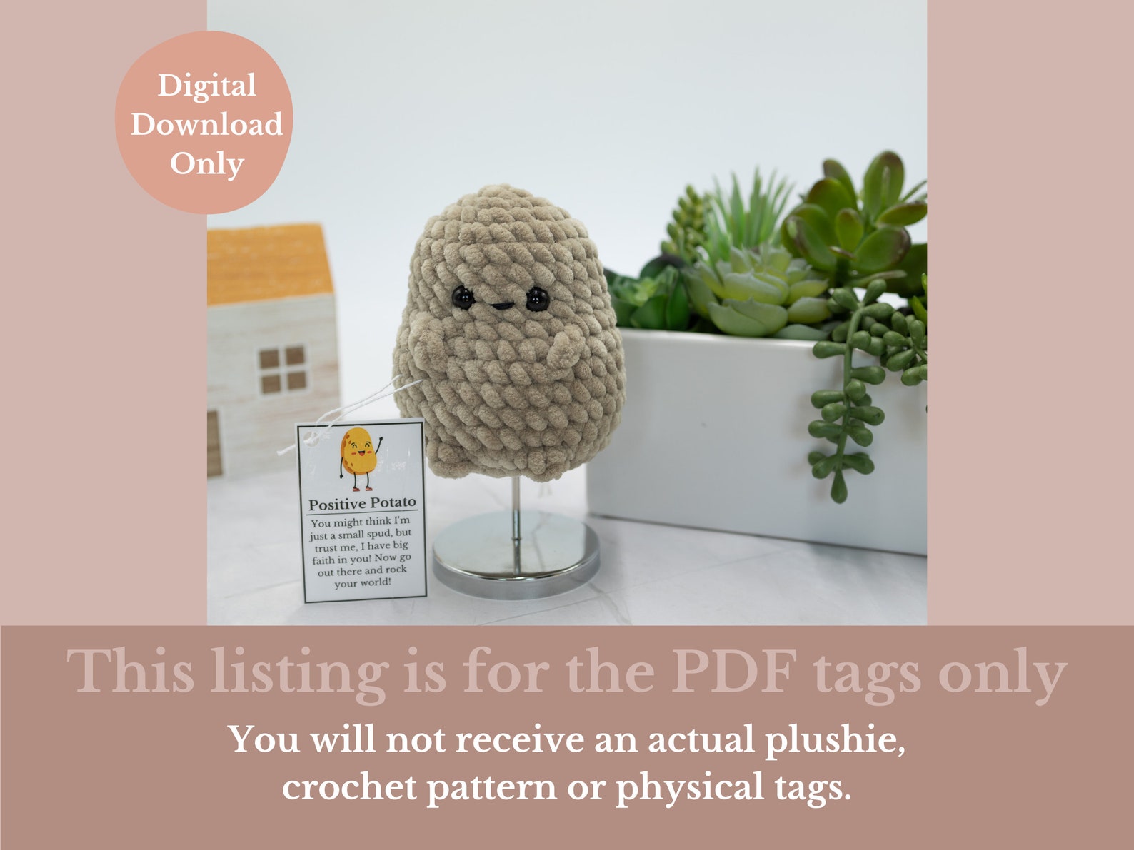 PRINTABLE Positive Potato Tag | Display Tag for Crochet Potatoes ...
