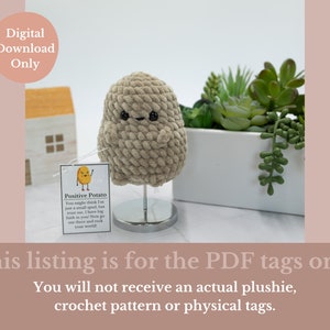 PRINTABLE Positive Potato Tag | Display Tag for Crochet Potatoes ...