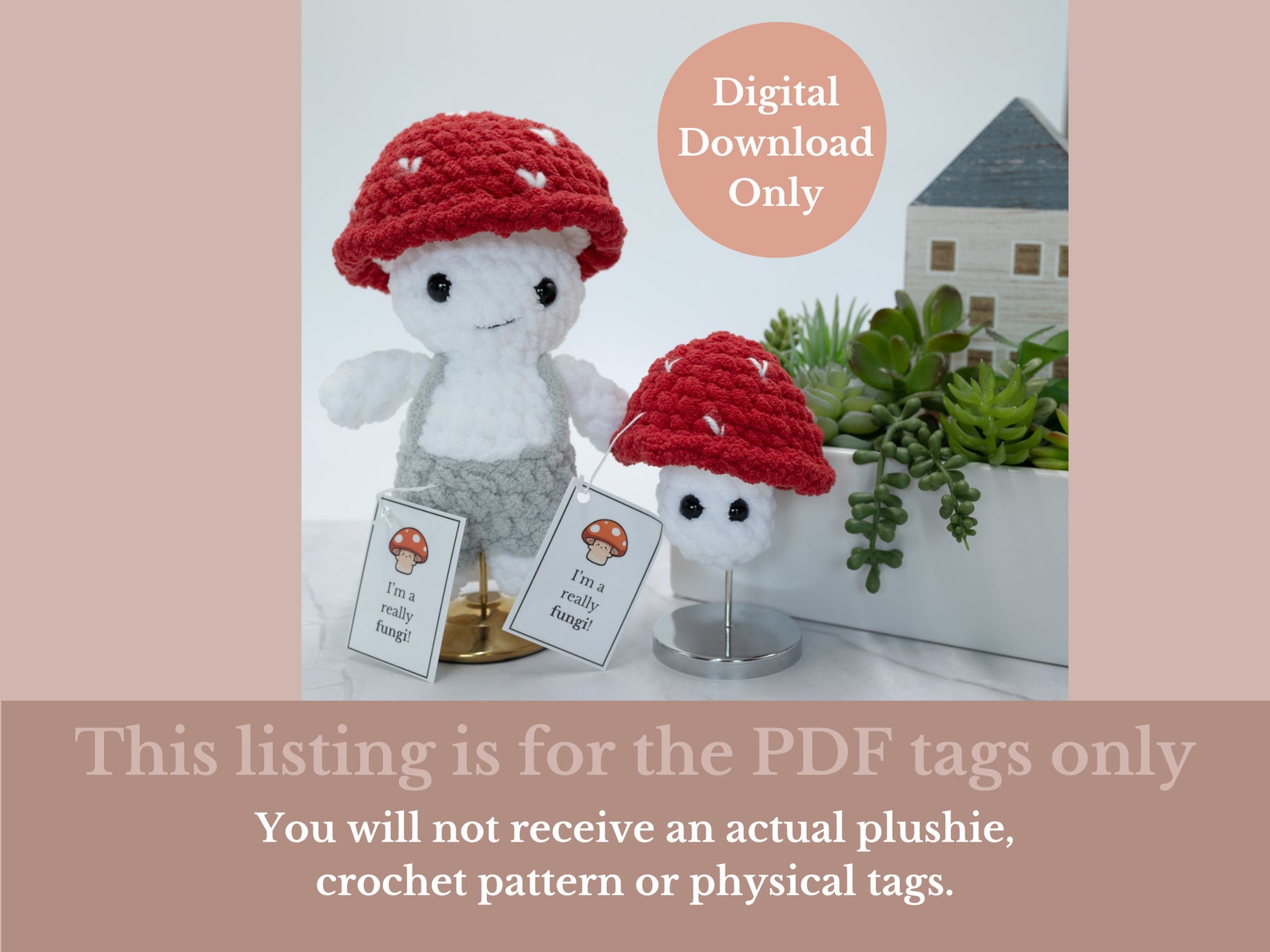 Printable Mushroom Guy Tags: Crochet Display Tags (digital PDF) - Etsy