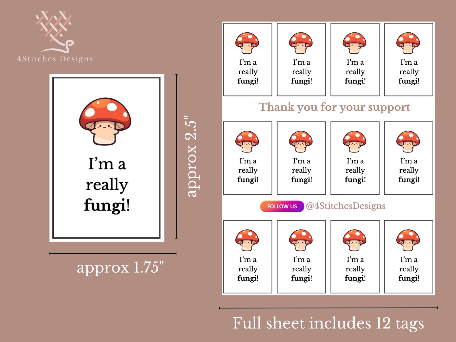 Printable Mushroom Guy Tags: Crochet Display Tags (digital PDF) - Etsy