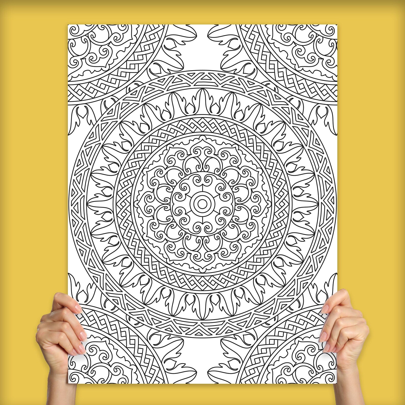 Mandala Coloring Poster for Adults and Kids– 18x24 Large Wall Art ...