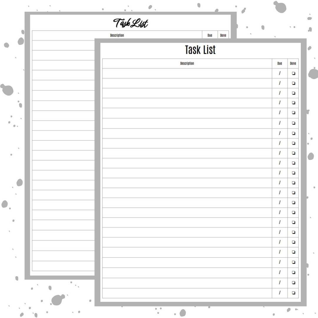Task List Printable-undated Task List-productivity Planner-task List ...