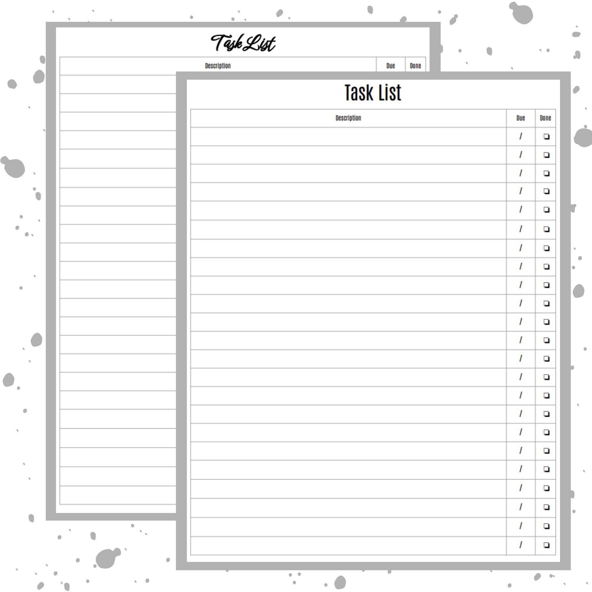 Task List Printable-undated Task List-productivity Planner-task List ...