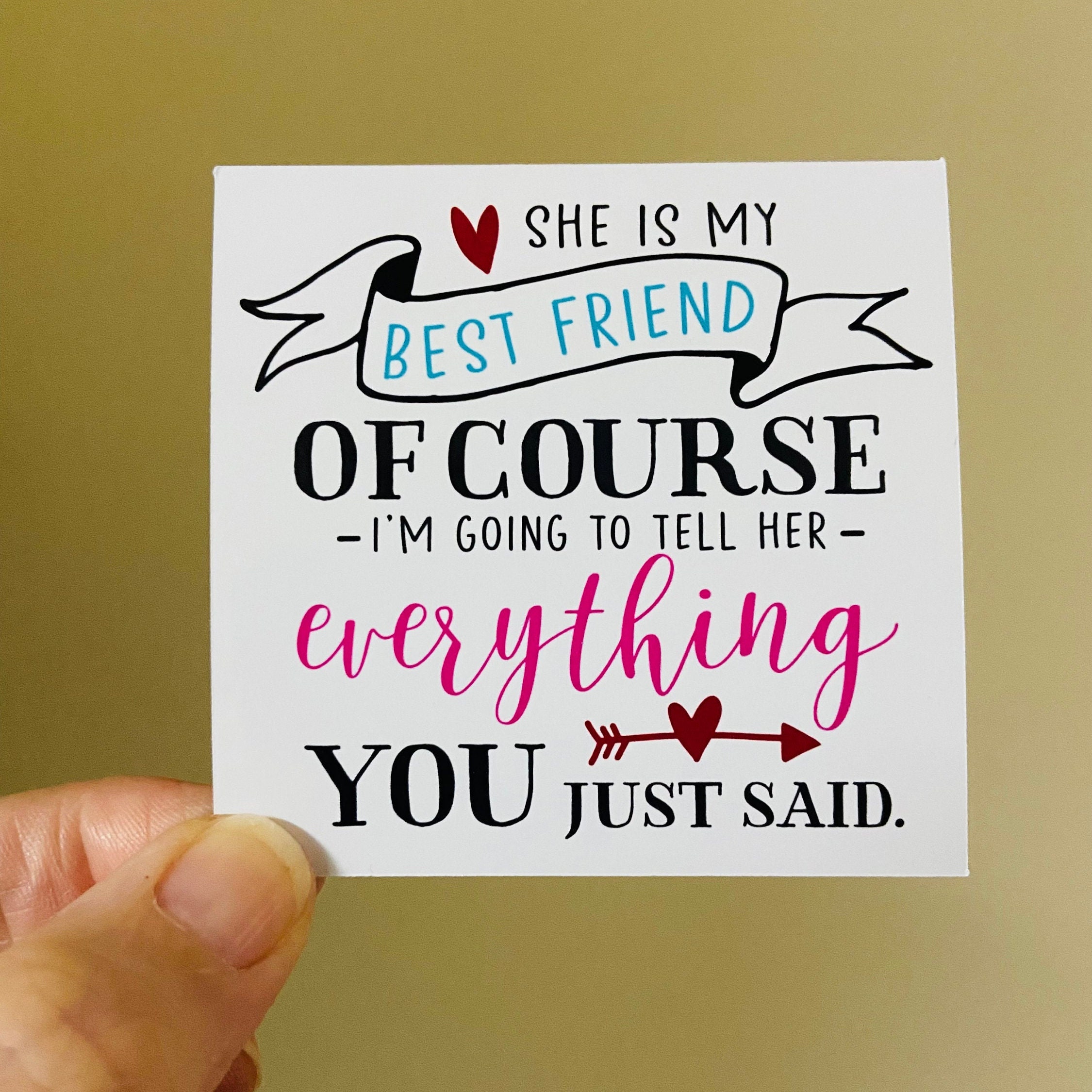 Best Friend Magnet / Friendship Gifts / Friend Magnet / Funny Quotes ...