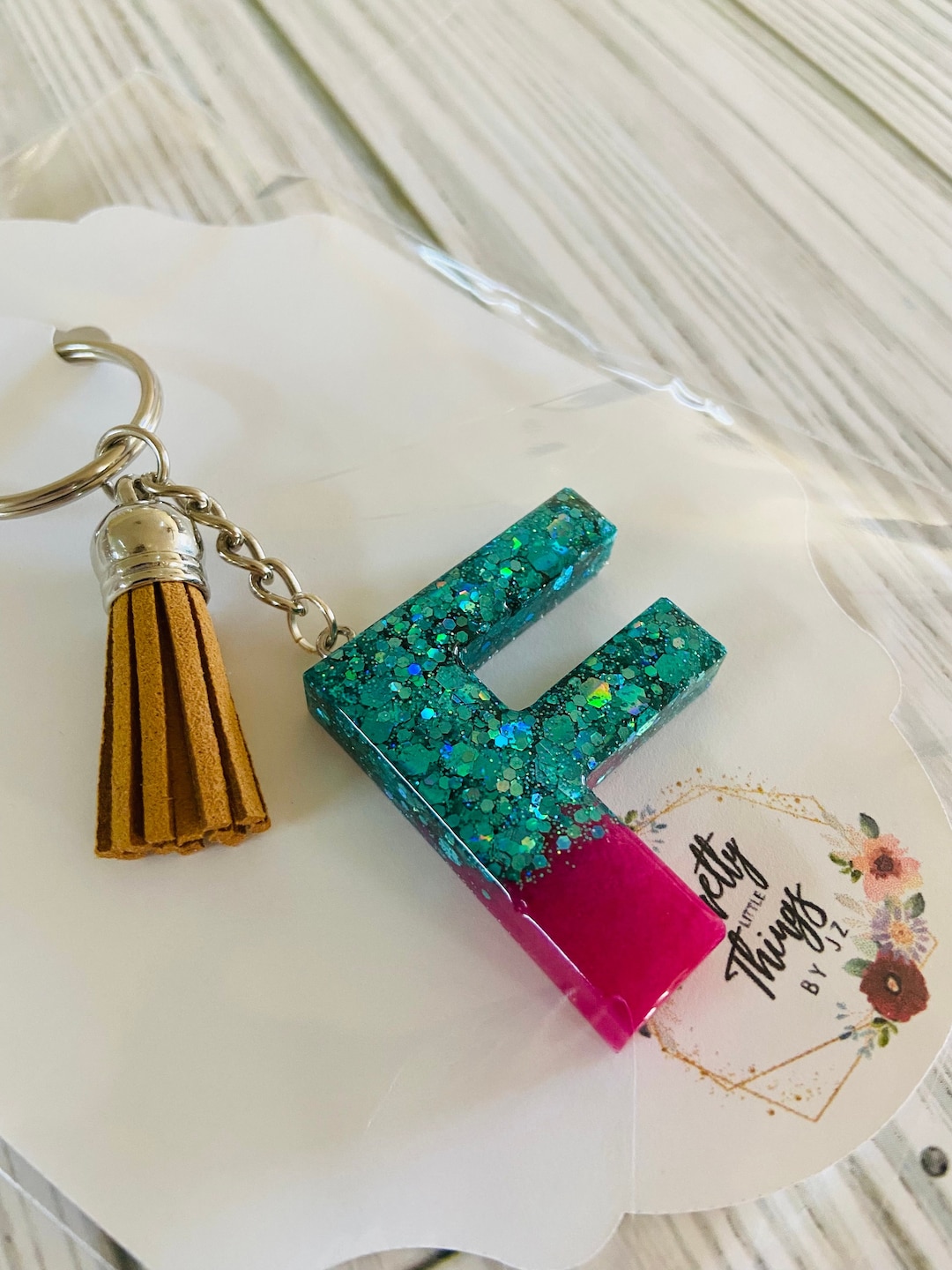 Resin Key Chains / Glitter Resin Key Chain / Customized Letter Key ...