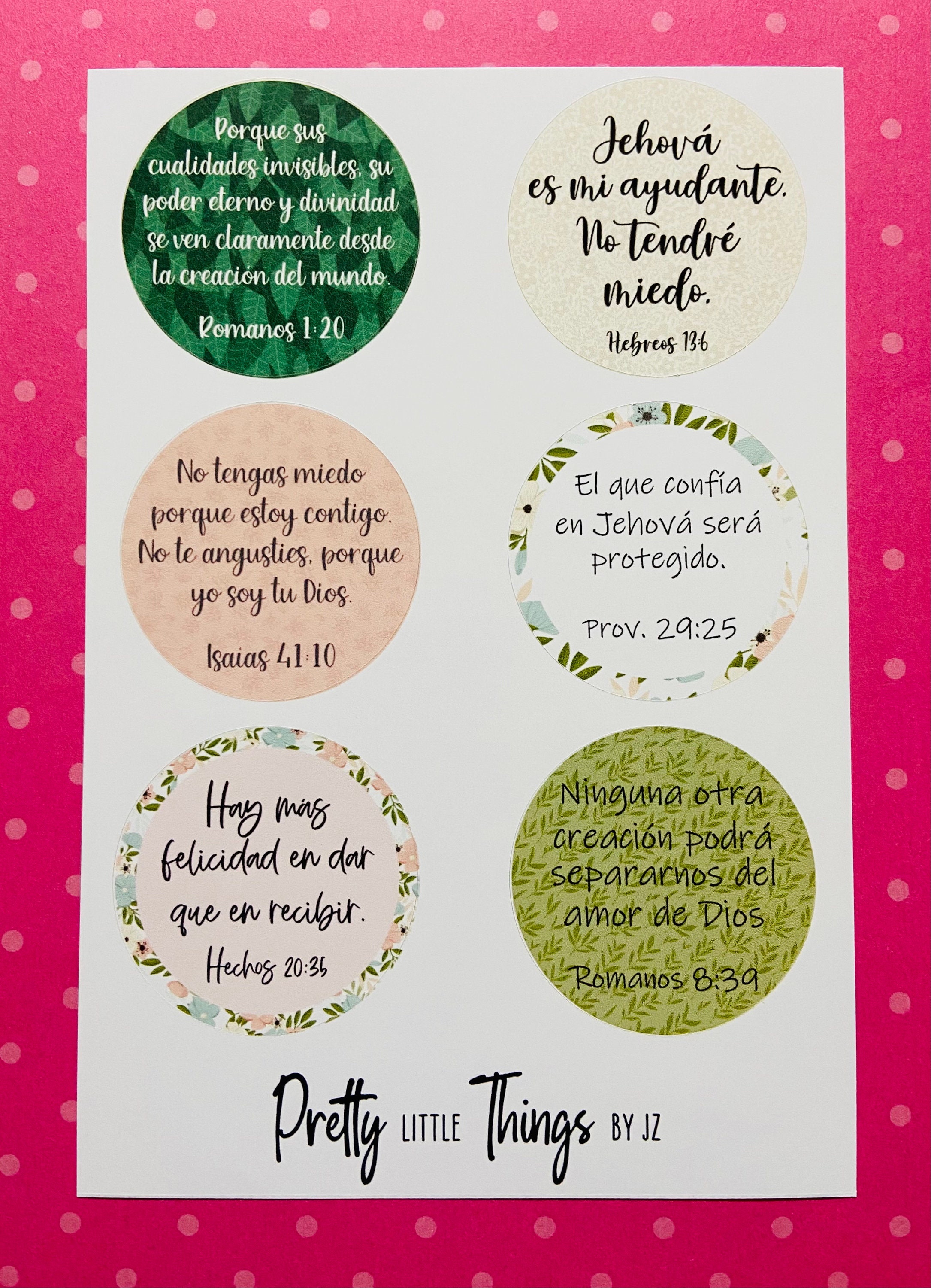 Scripture Stickers spanish & English Encouraging Stickers | Etsy