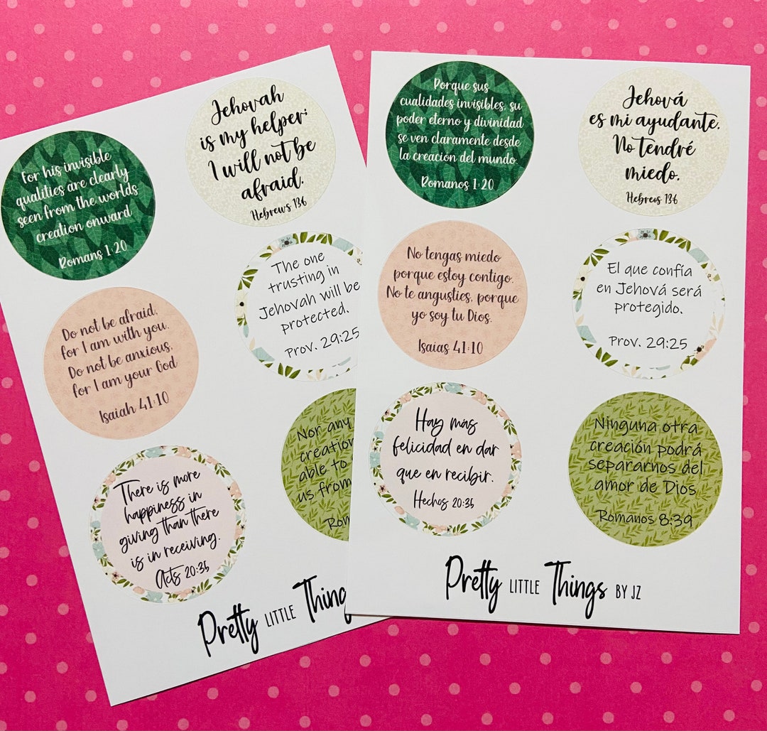 Scripture Stickers (spanish & English) - Encouraging Stickers - Pioneer ...