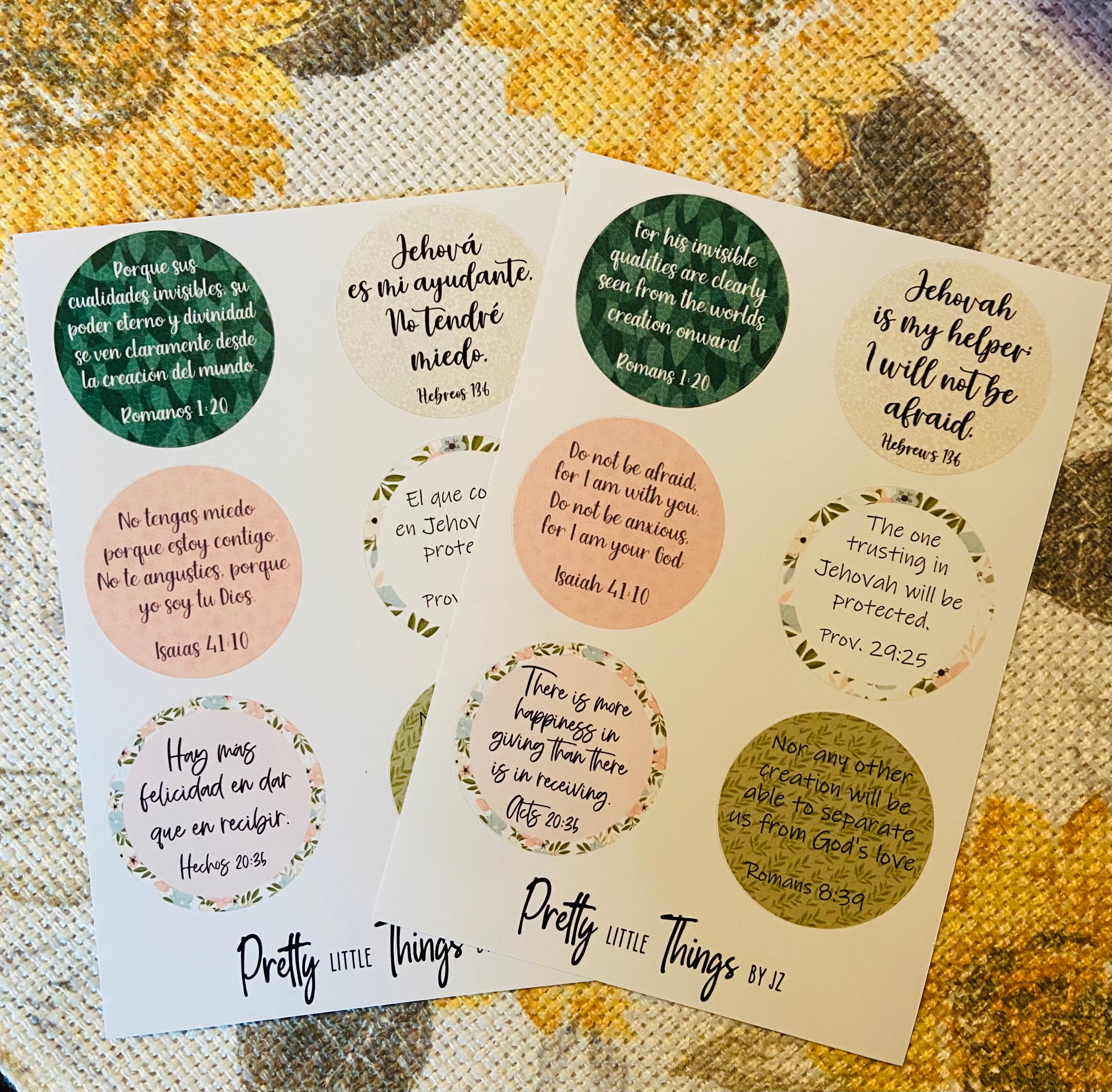Scripture Stickers spanish & English Encouraging Stickers | Etsy