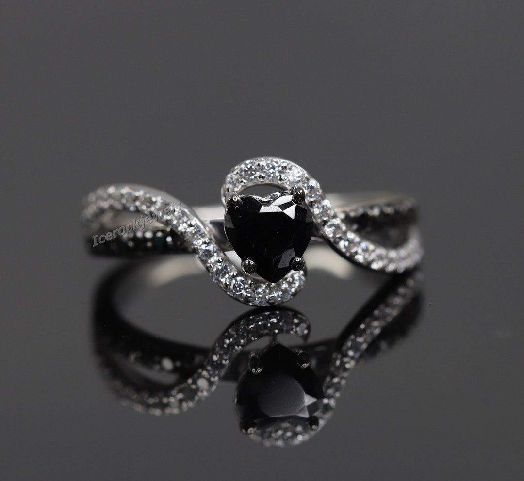 Swirl Bypass Diamond Ring Heart Diamond Engagement Ring in - Etsy