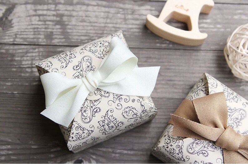 10pcs Square Gift Box Candy Boxes Snack Boxes Wedding Favor mini Retro ...