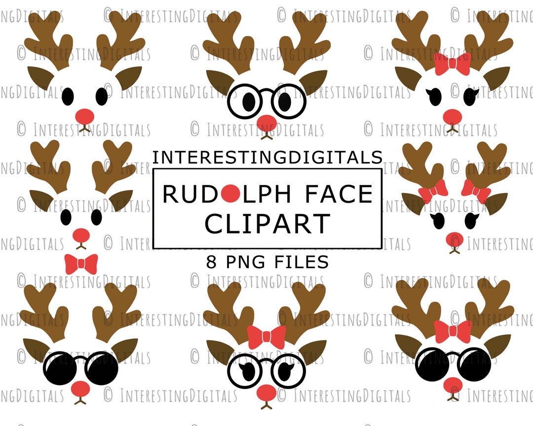 Reindeer Clipart, Rudolphs the Red Nosed Reindeer Png, Reindeer Face ...