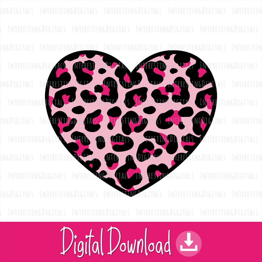 Heart Printable, Pink Leopard Heart, Pink Leopard, Pink Leopard Png ...