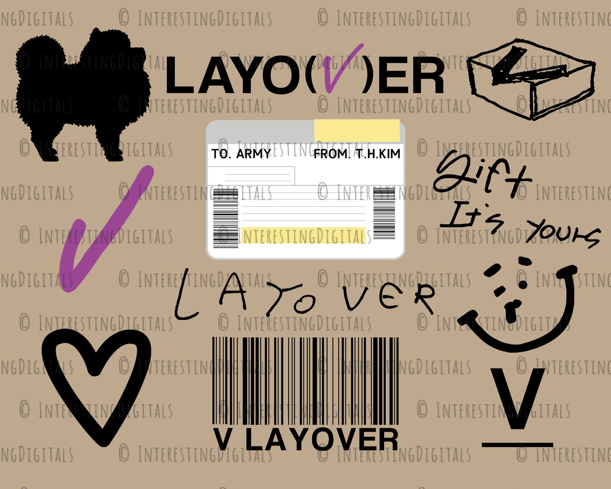 Kpop Printables, Kpop Clipart, Layover V, V Layover, Layover, Layover ...