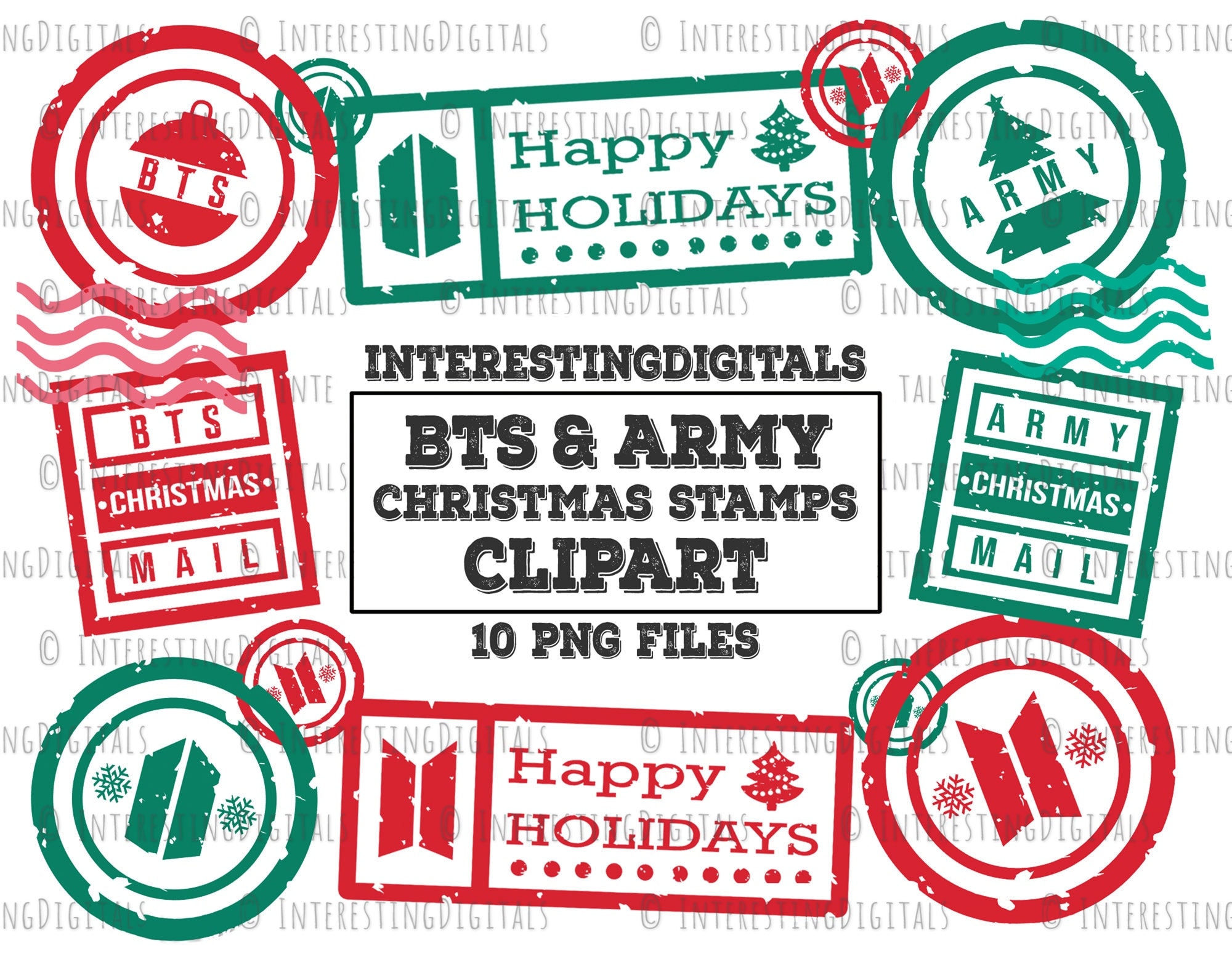 Bts Printables Bts Clipart Bts Stamps Christmas Bts - Etsy Israel