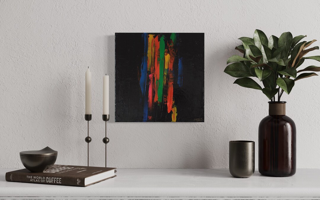 Neon Black Modern Abstract Painting, Contemporary Art, Wall/home Decor ...