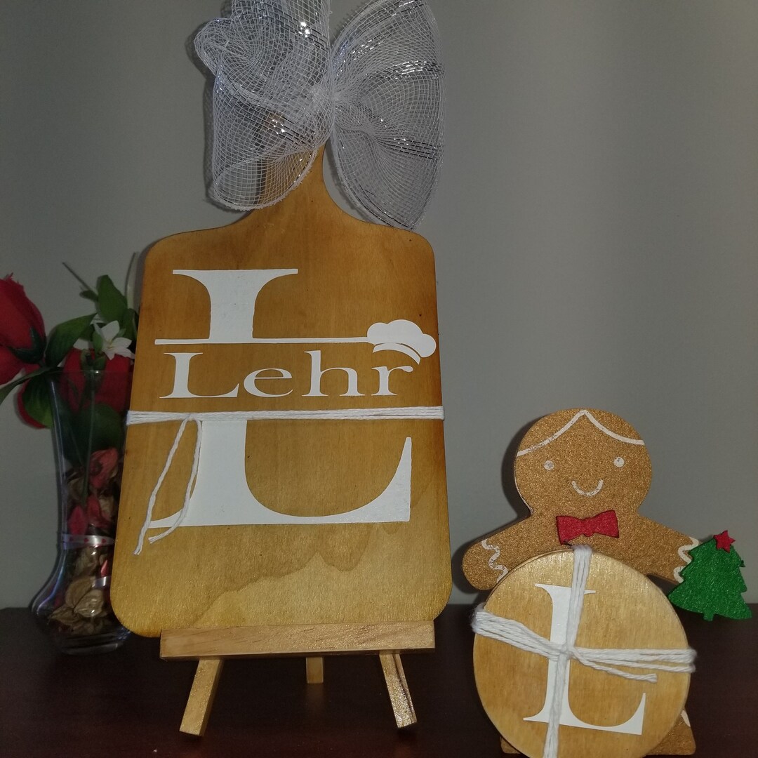 Monogrammed Wood Recipe & Tablet Holder - Etsy