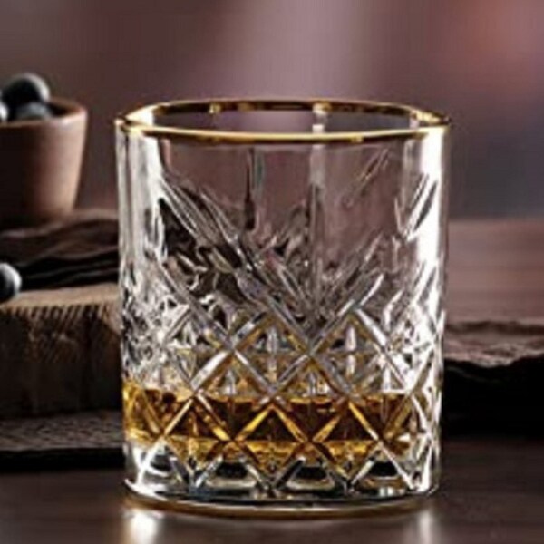 Gold Rim Glass - Etsy