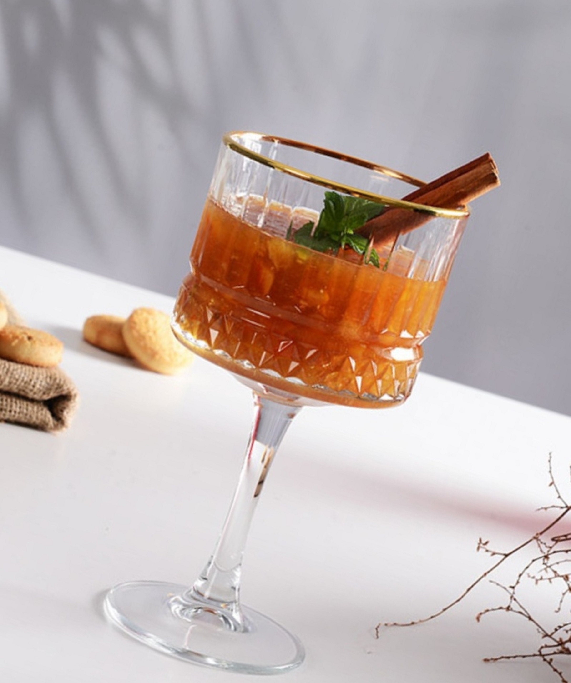 Gold Rimmed Cocktail Coupe Glasses - Etsy