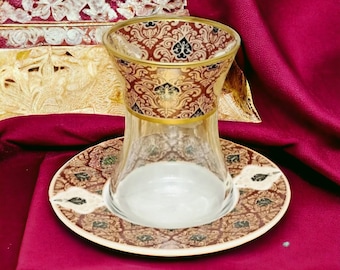 Handmade Turkish Tea Set Turkish Tea Cups and Saucers Tea Glasses and ...