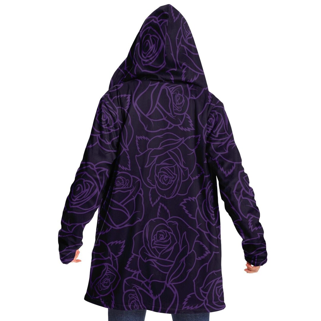 Dark Night Rose Microfleece Cloak - Etsy