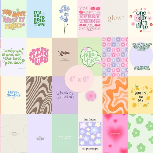 Danish Pastel Aesthetic Wall Collage Kit 125pcs DIGITAL - Etsy Canada