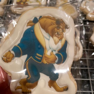 Sugar Cookies With Edible Images, Beauty and the Beast Cookies 12 - Etsy