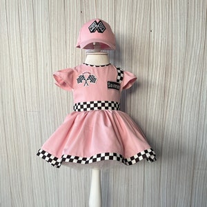 Personalized Pink/white Racer Girl Dress*baby Girl CAR Dress*toddler ...