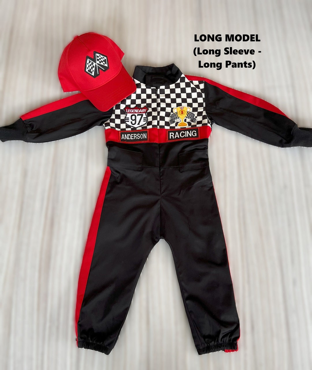 Personalized Redblack Racer Long/short Jumpsuit*baby Red Racer Kids Car ...