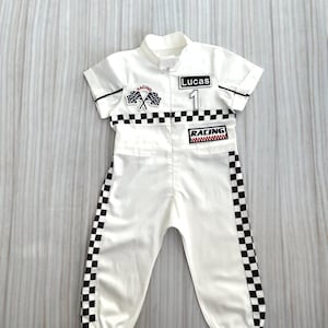 Personalized Baby White Racer Shorts-long Jumpsuit*two Fast Racer ...
