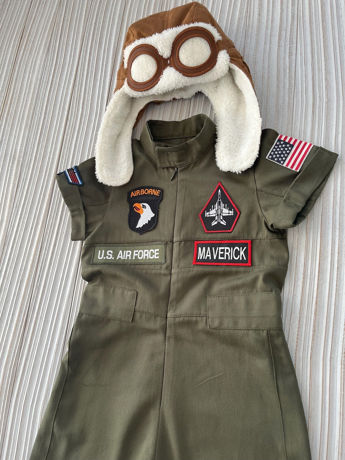 Personalized Aviator Shorts-short Sleeve Fighter Costume*captain ...