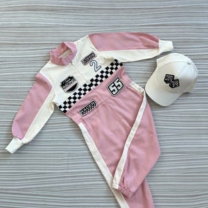 Personalized Pink Racer Long Girl Suitfast One 1st Birthday Racer ...