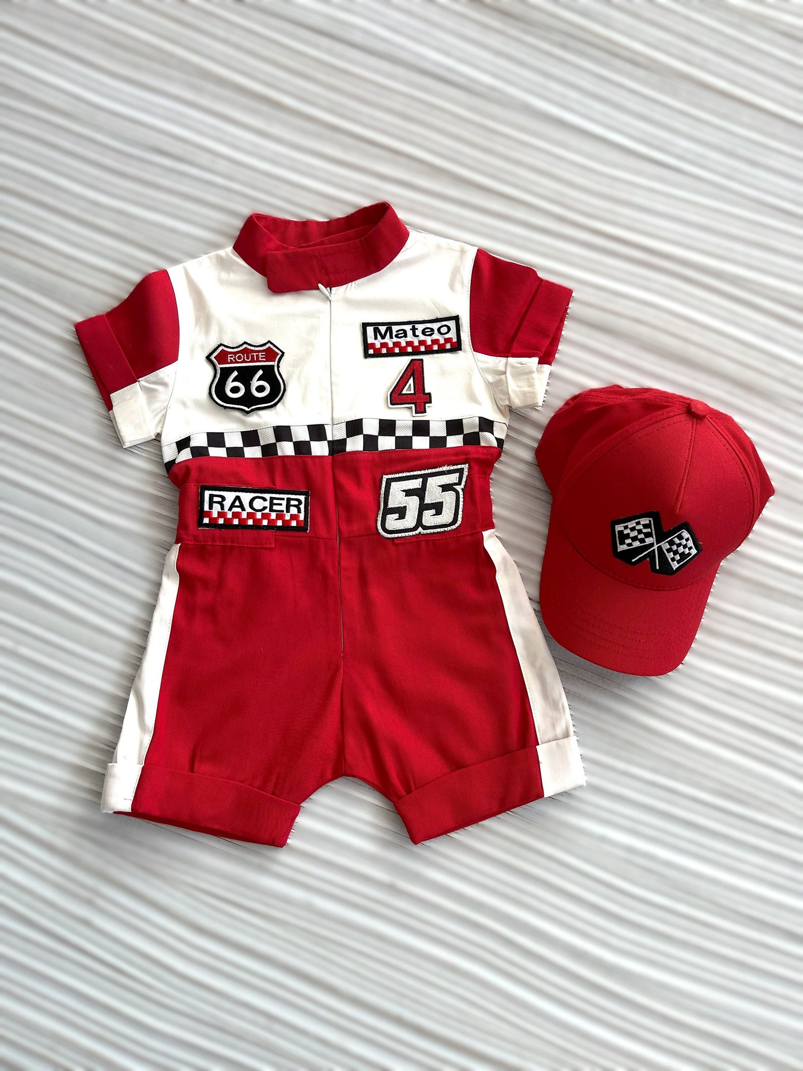 Personalized Named Red Racer Short Jumpsuit*toddler Racer Kids Suit*1st ...