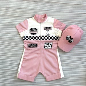 Personalized Pink Racer Long Girl Suit*fast One 1st Birthday Racer ...