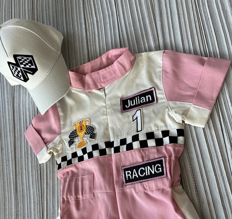 Personalized Pink Racer Long/short Jumpsuitcheckered Racer - Etsy
