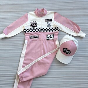 Personalized Pink Racer Long Girl Suitfast One 1st Birthday Racer ...