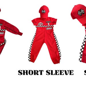 Personalized Named Red Racer Long/short Jumpsuit*toddler Two Fast Kids ...