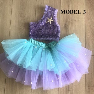 Toddler Mermaid Inspired Purple Costume,baby Girl Mermaid Outfit ...