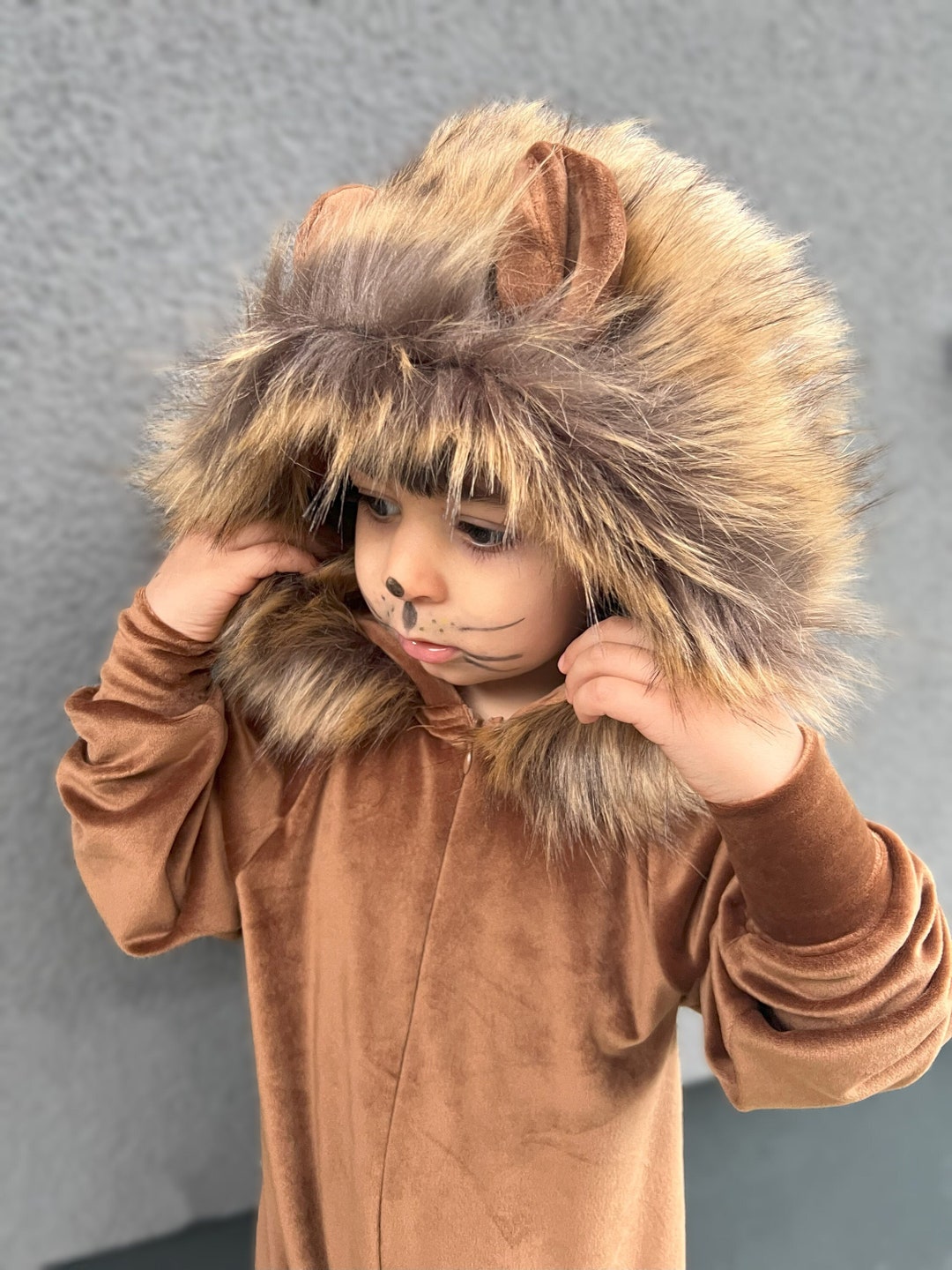Personalized Brown Lion Furry Costume*halloween Kids Lion Mane Outfit ...