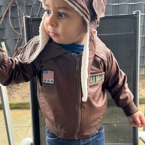 Personalized Aviator Green-pink Costume* Baby Pilot Jacket*captain ...