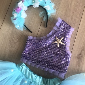 Toddler Mermaid Inspired Purple Costume,baby Girl Mermaid Outfit ...