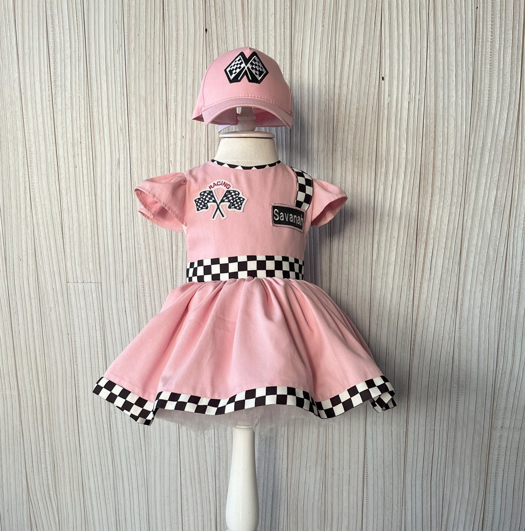 Personalized Pink/white Racer Girl Dressbaby Girl CAR - Etsy