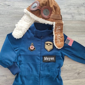 Personalized Navy Aviator Toddler Suit*toddler Navy Costume*baby Blue ...