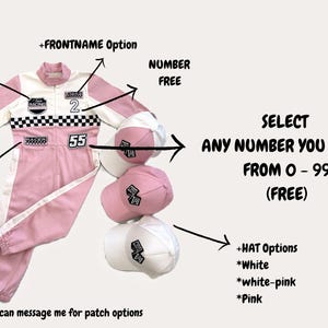 Personalized Pink Racer Long Girl Suitfast One 1st Birthday Racer ...