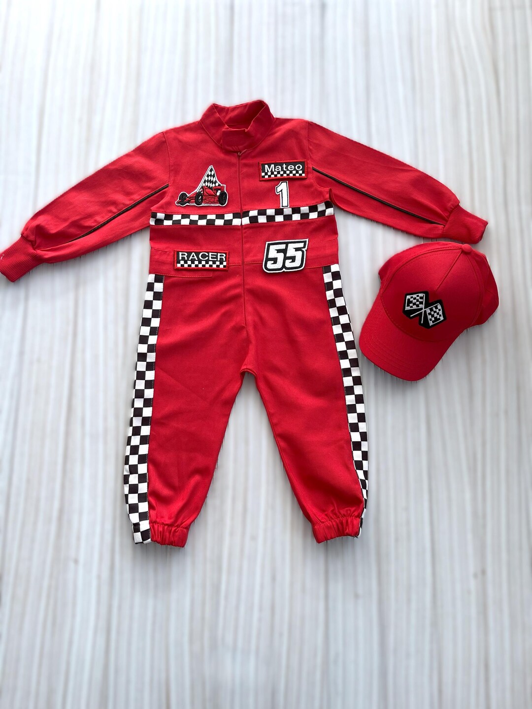 Personalized Red Shorts-long Suit*fast One Birthday Suit*toddler Racer ...