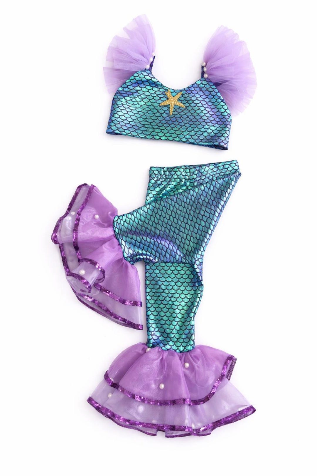 Toddler Mermaid Inspired Purple Dance Costume,baby Aerial Mermaid Girl ...