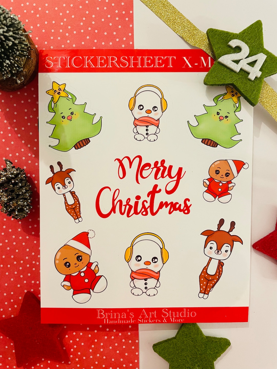 Christmas Sticker, Christmas Sticker Sheet, Christmas Sticker Sheet, X ...