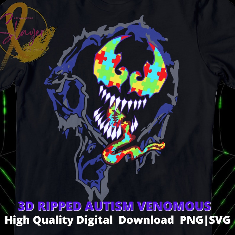 3D Ripped Autism Venomous Comic Digital SVG PNG, Back to School Svg ...